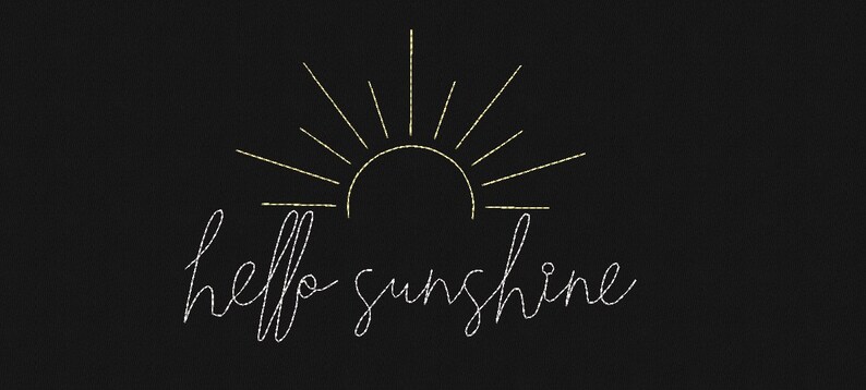Hello Sunshine Embroidery Design, Summer Line Art Embroidery Design ...