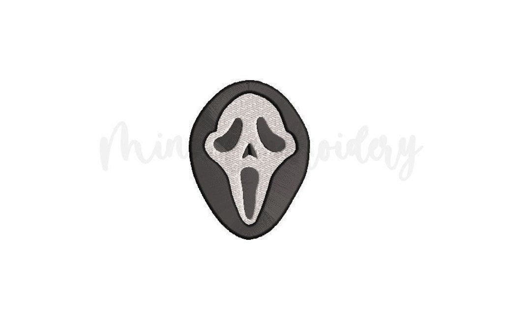 MINI Scream Ghost Face Embroidery Design, Halloween Embroidery Design ...