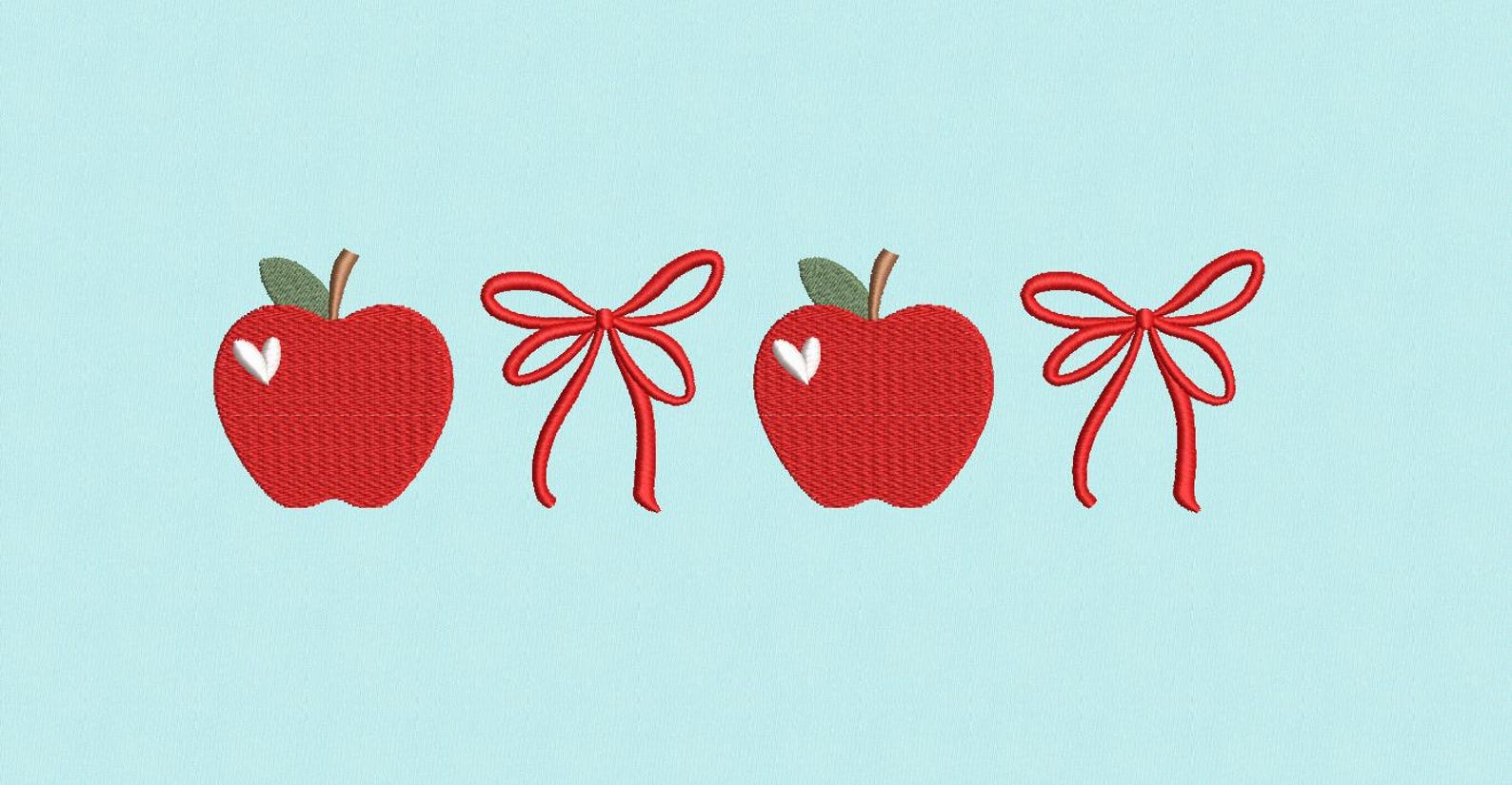 Coquette Apple Embroidery Design: School Theme (6 Sizes, Instant ...