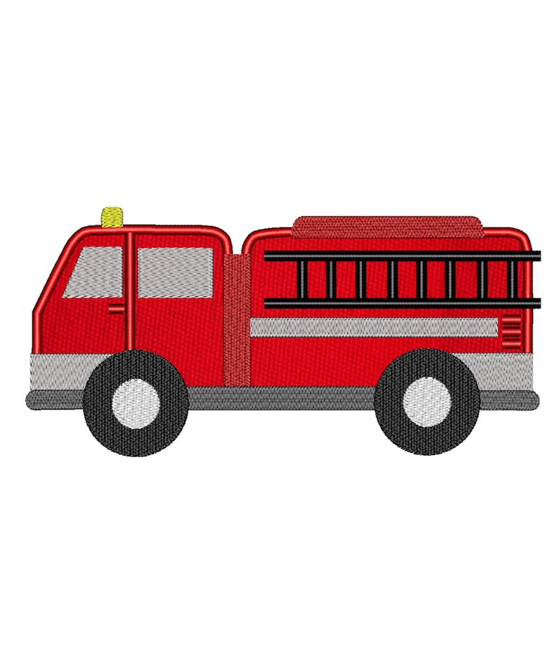 Fire Truck Applique Embroidery Design: 5 Sizes (instant Download) - Etsy