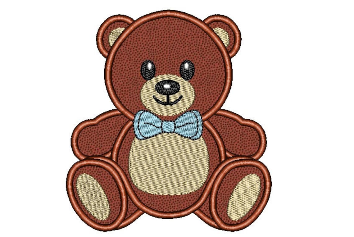 Baby Bear Applique Embroidery Design: Animal Design (instant Download ...