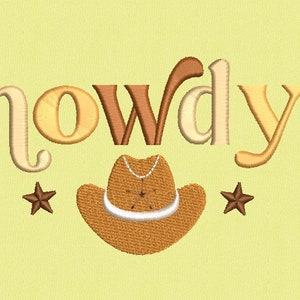 Howdy Embroidery Design, Machine Embroidery Design, 5 Sizes, Instant ...