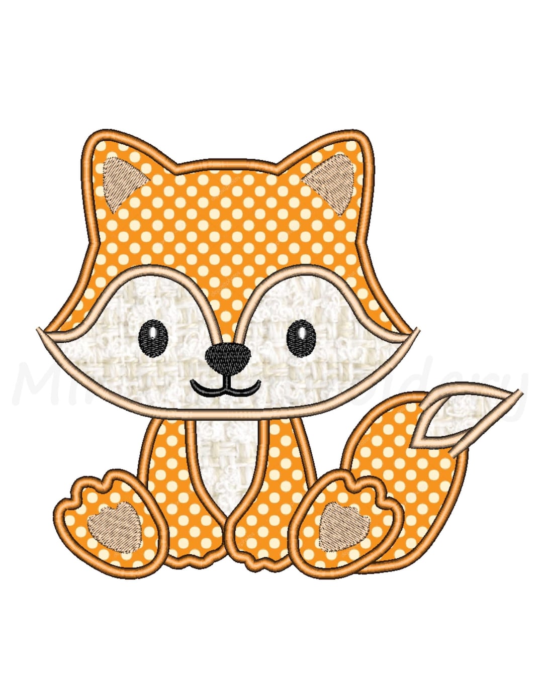 Baby Fox Applique Embroidery Design: 5 Sizes (instant Download) - Etsy