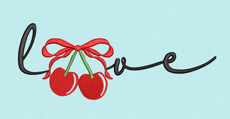Coquette Love Cherry Embroidery Design, Machine Embroidery Design, 6 ...