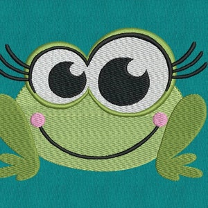 Cute Baby Girl Frog Embroidery Design, Animal Embroidery Design, 4 ...
