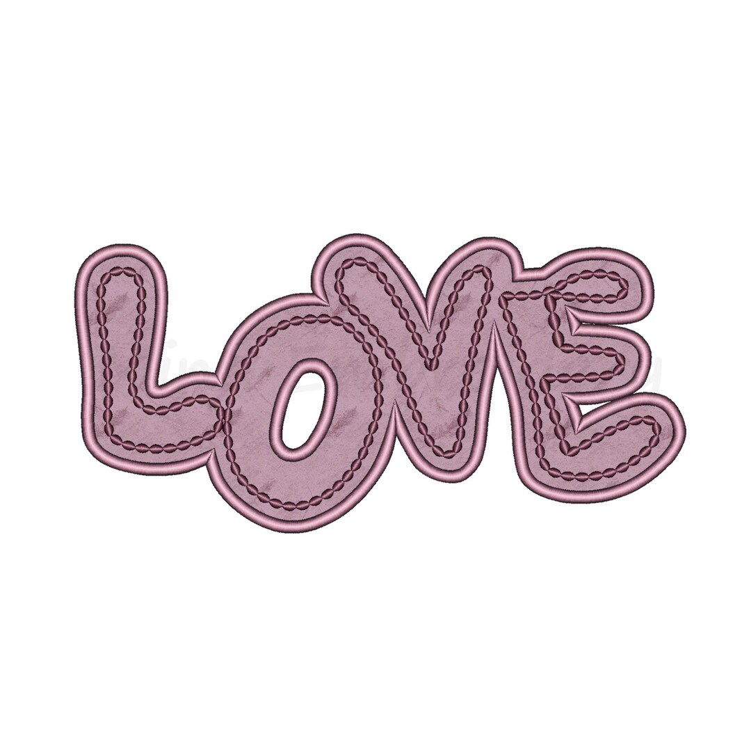 Love Applique Embroidery Design: Valentine's Day (instant Download) - Etsy