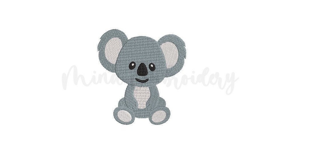 Baby Koala Embroidery Design, Animal Embroidery Design, Machine ...