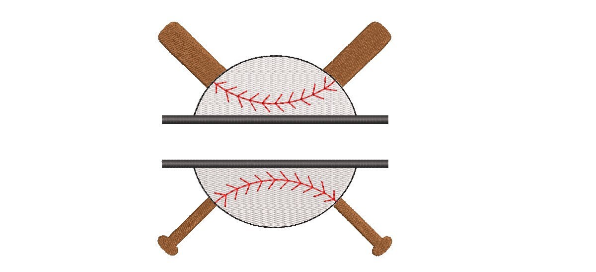 Split Baseball Embroidery Design Sport Embroidery Design - Etsy