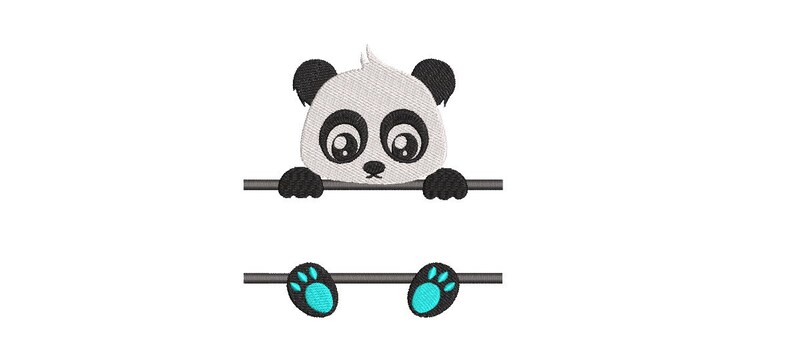 Split Baby Boy Panda Embroidery Design, Animal Embroidery Design ...