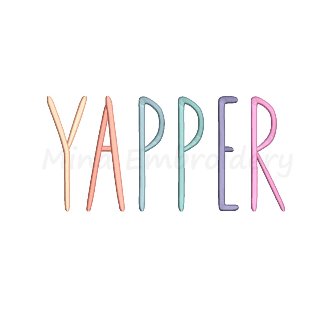 Yapper Embroidery Design, Machine Embroidery Design, 6 Sizes, Instant ...