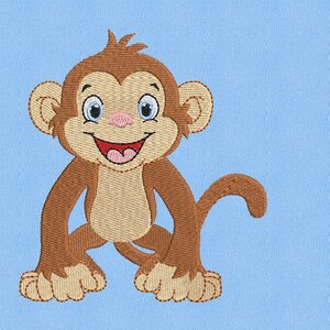 Baby Monkey Embroidery Design, Animal Embroidery Design, Machine ...