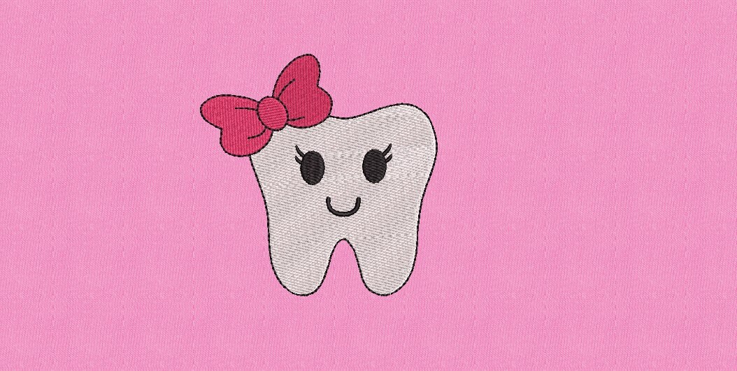 Girl and Boy Tooth Embroidery Design Happy Tooth Embroidery - Etsy