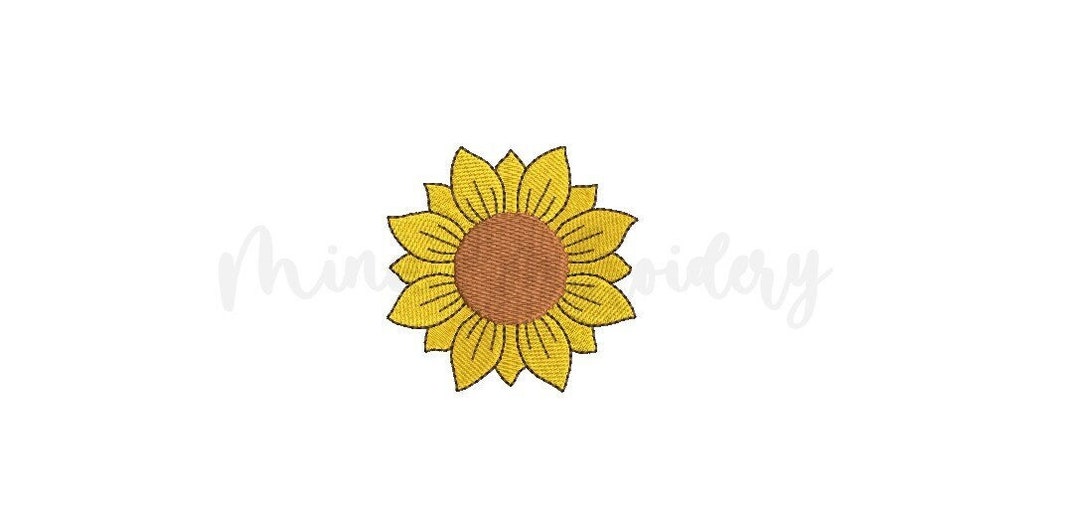 MINI Sunflower Embroidery Design, Plant Embroidery Design, Machine ...