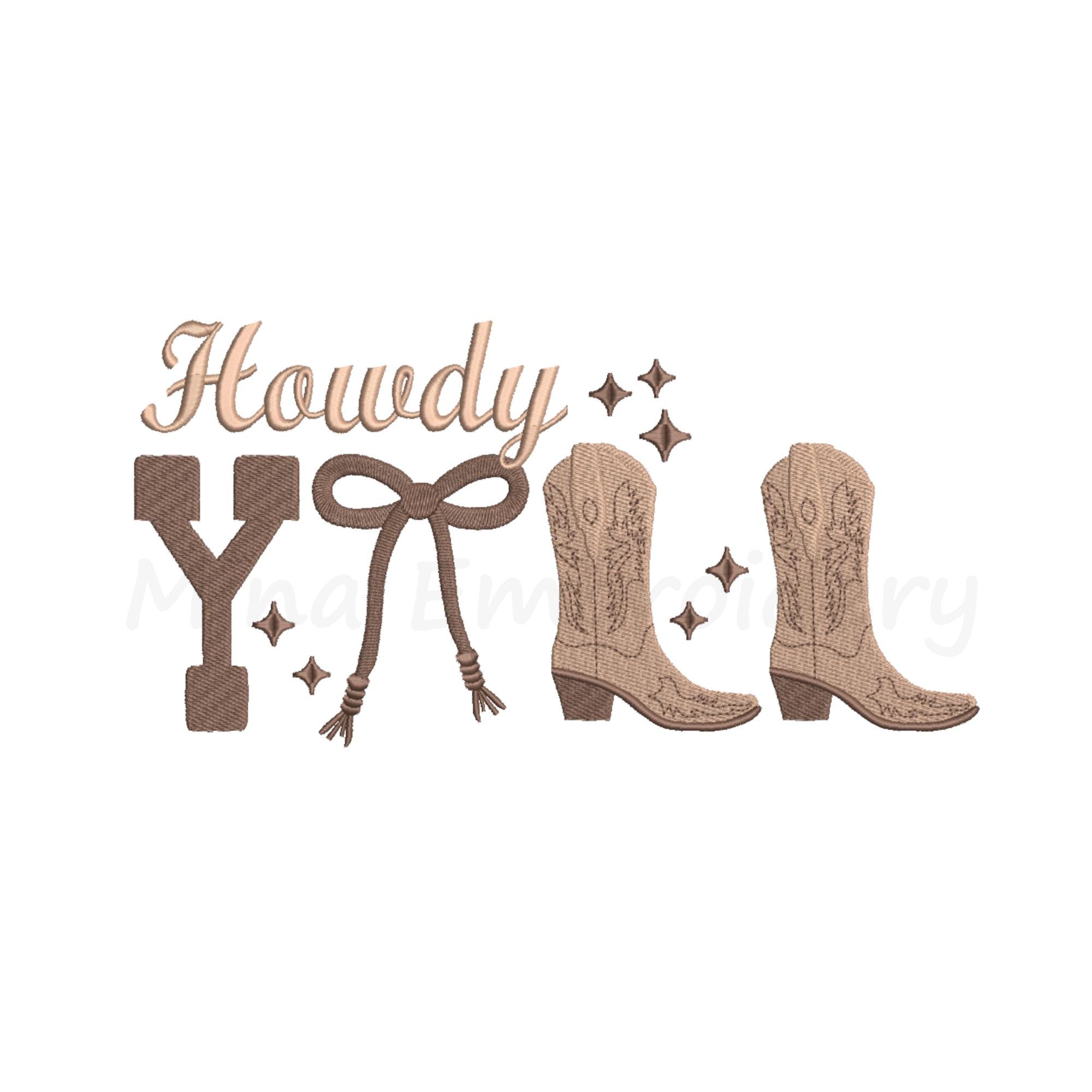 Howdy Y'all Embroidery Design, Western Rodeo Design, 5 Sizes, Instant ...