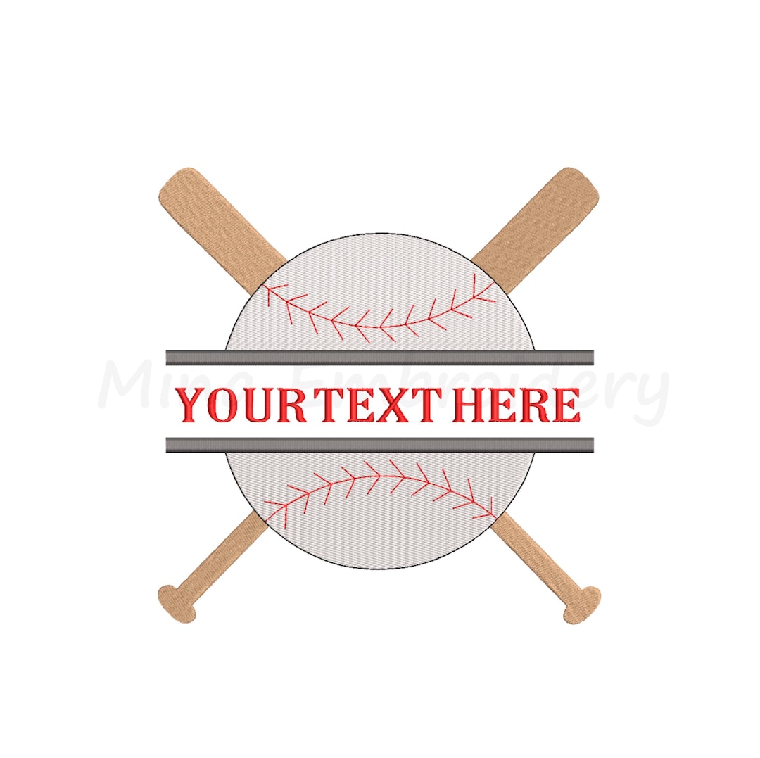 Split Baseball Embroidery Design, Sport Embroidery Design, Machine ...