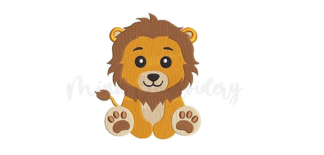 Baby Lion Embroidery Design, Animal Embroidery Design, Machine ...