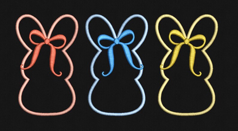 Coquette Peeps Outline Embroidery Design, Easter Embroidery Design ...