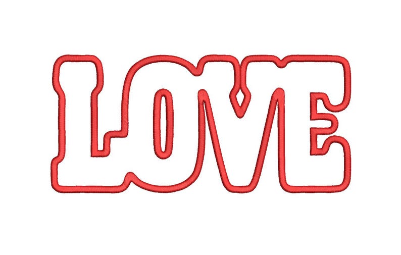 Love Applique Embroidery Design, Valentine's Day Embroidery, Machine ...