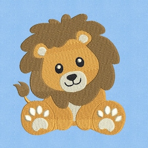 Cute Baby Lion Embroidery Design, Safari Embroidery Design, Animal ...