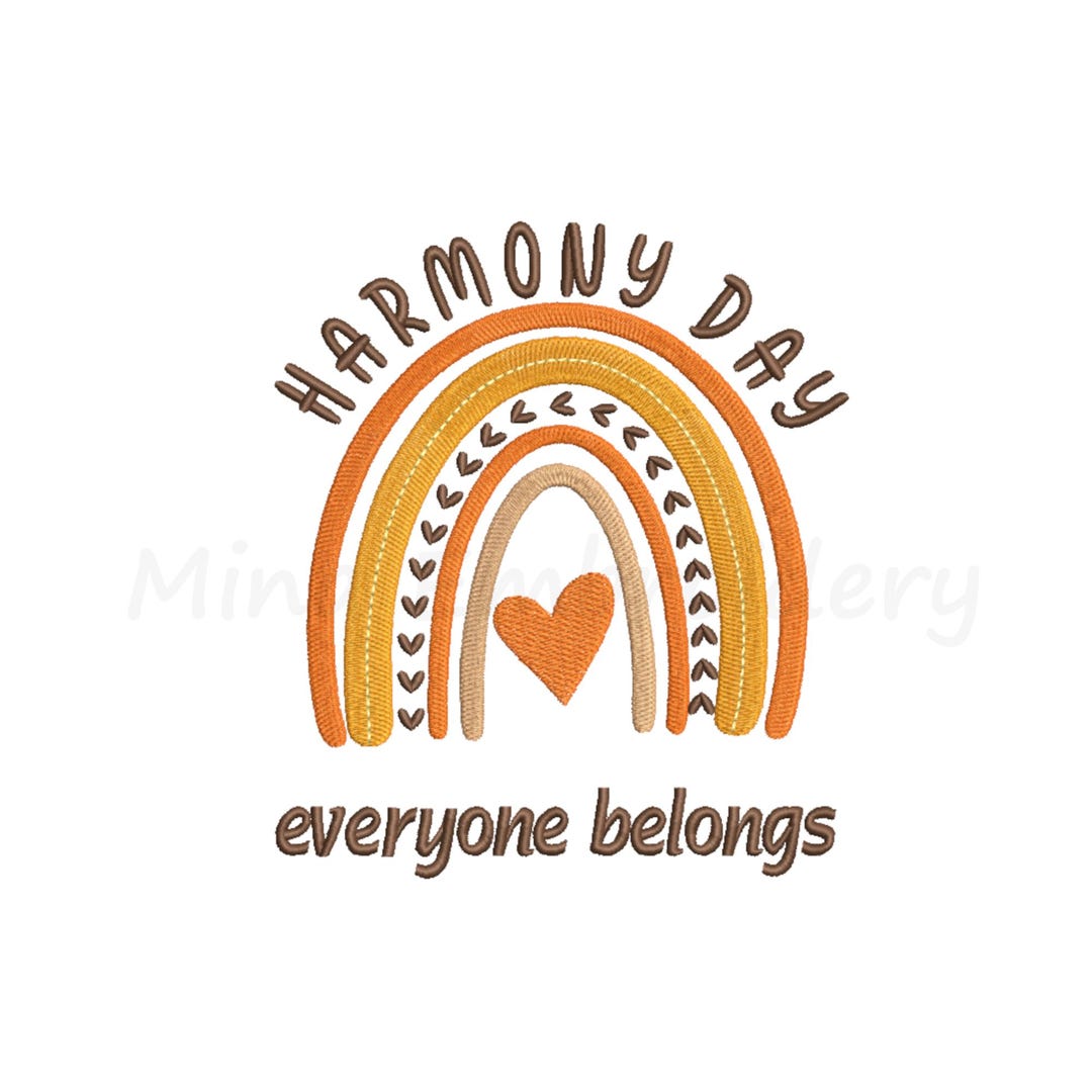 Harmony Day Rainbow Embroidery Design, Machine Embroidery Design, 4 ...