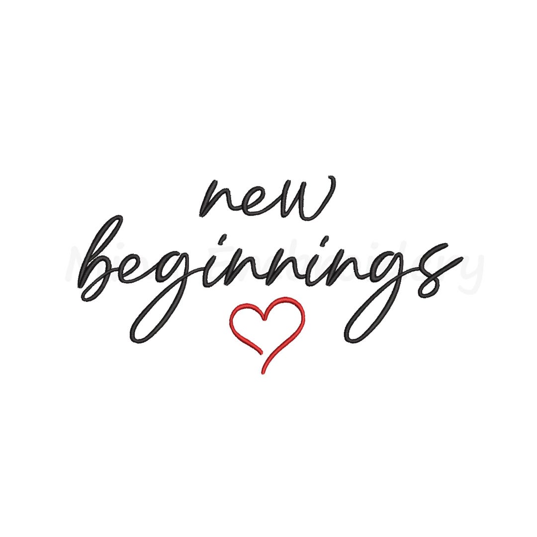 New Beginnings Embroidery Design, Machine Embroidery Design, 6 Sizes ...