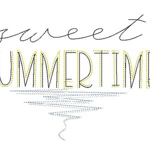 Sweet Summer Time Embroidery Design, Summer Line Art Embroidery Design ...