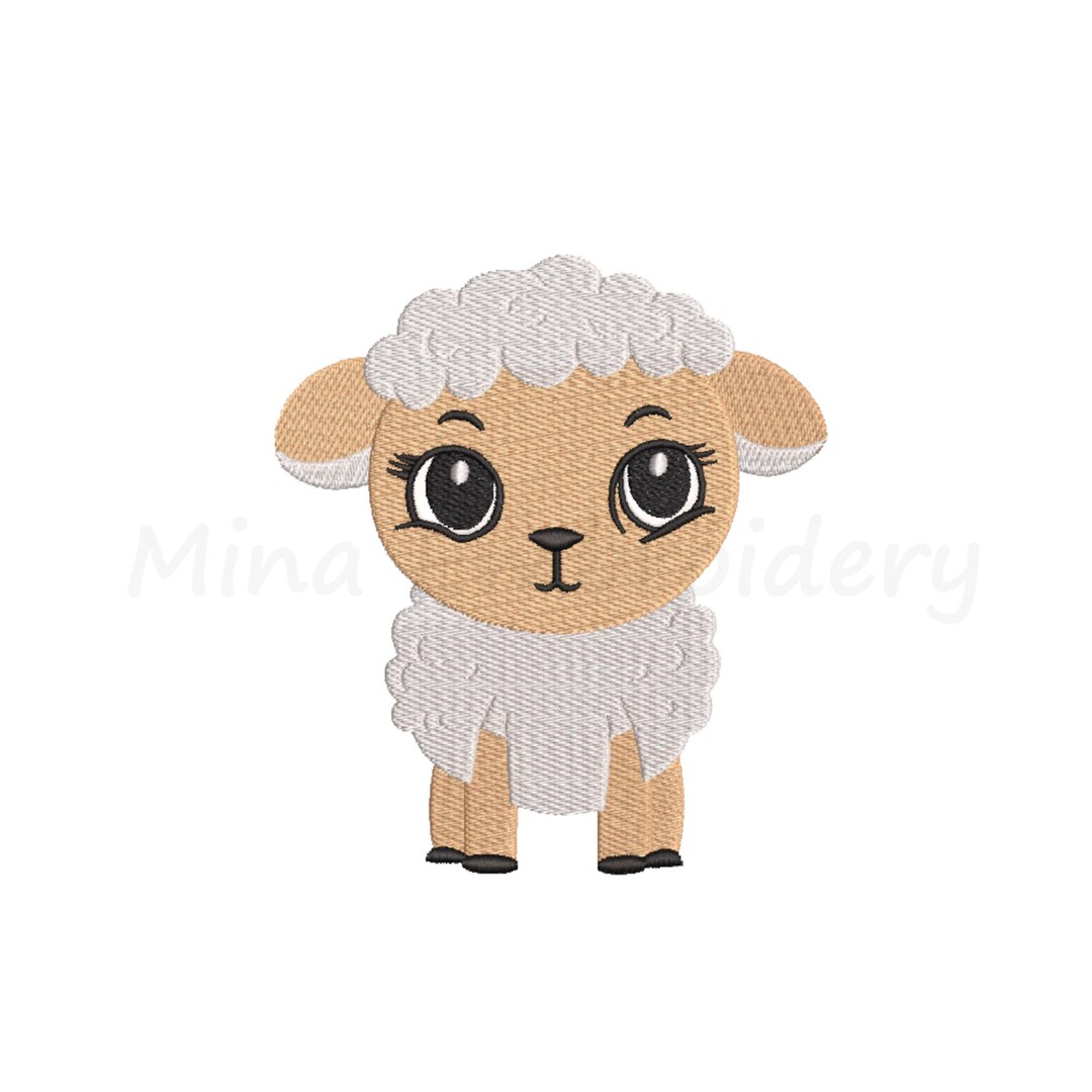 Cute Baby Sheep Embroidery Design, Animal Embroidery Design, Machine ...