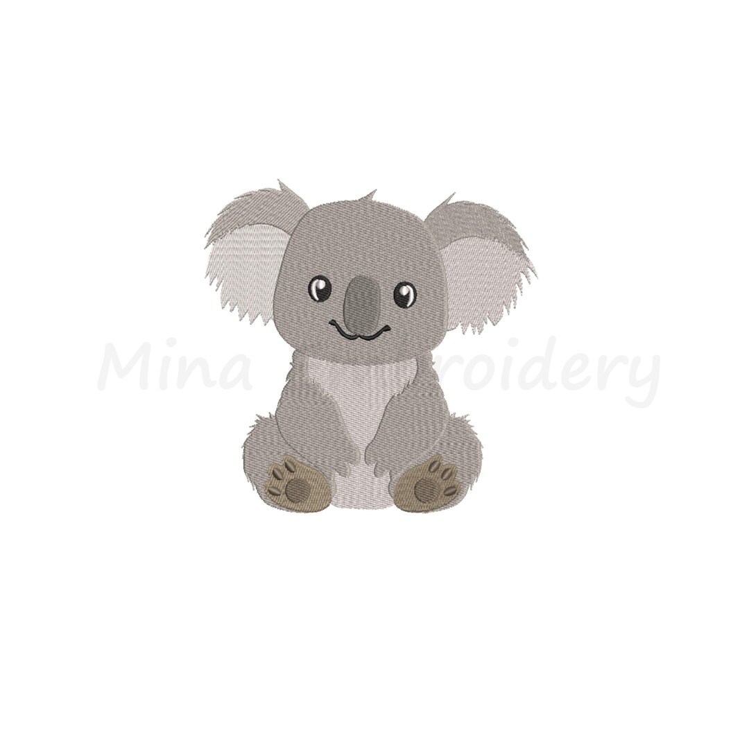 Baby Koala Embroidery Design: Animal Machine Embroidery (4 Sizes ...