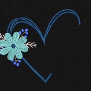 Split Heart Flower Embroidery Design, Flower Frame Embroidery Design ...