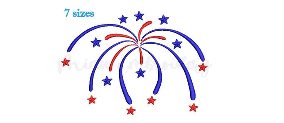 USA Embroidery Design Firework Embroidery Design 4th of July - Etsy