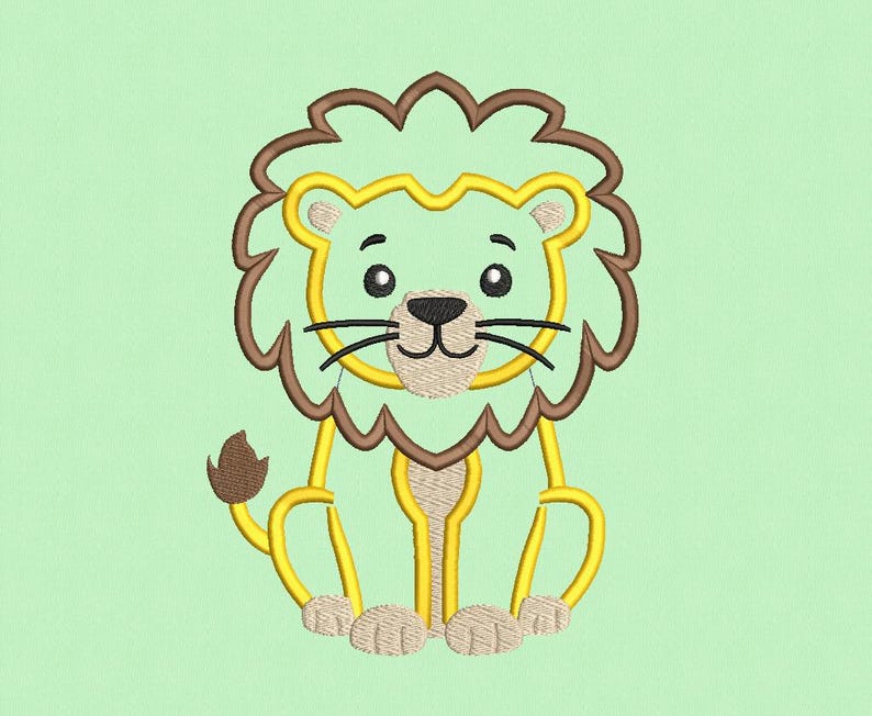 Baby Lion Applique Embroidery Design: 5 Sizes (instant Download) - Etsy