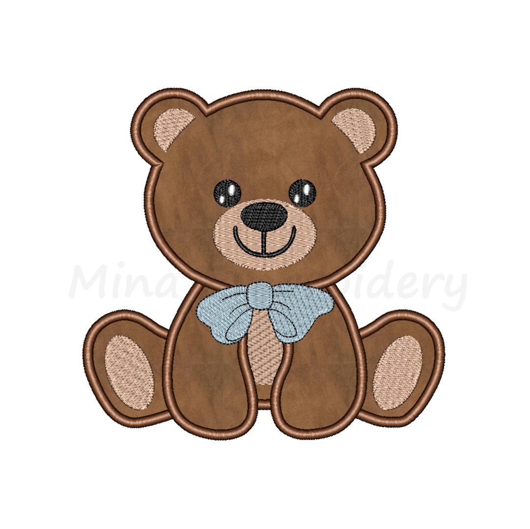 Baby Bear Applique Embroidery Design, Animal Embroidery Design, Machine ...