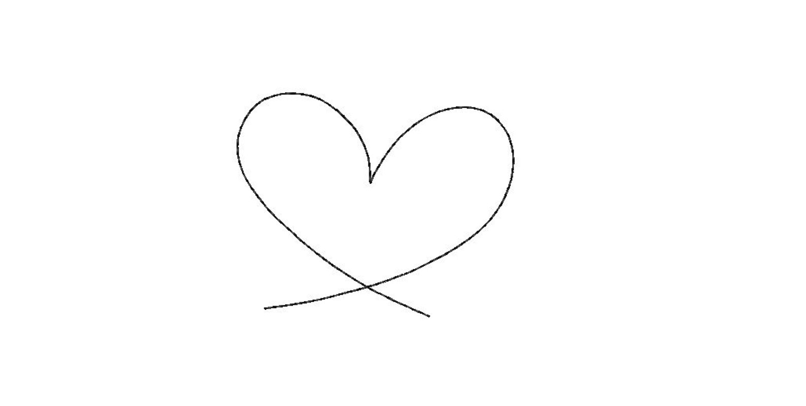 Heart Line Art Embroidery Design Mini Herat Embroidery - Etsy