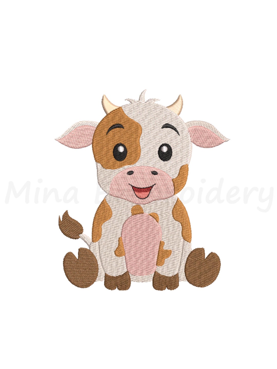 Baby Cow Embroidery Design, Animal Embroidery Design, Machine ...