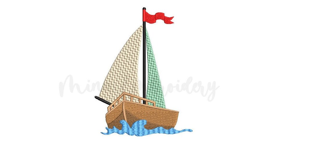 Sailboat Embroidery Design, Machine Embroidery Design, 5 Sizes, Instant ...