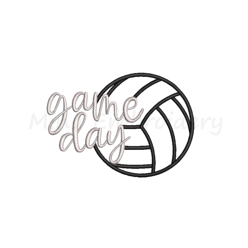 Volleyball Game Day Embroidery Design, Machine Embroidery Design, 4 ...