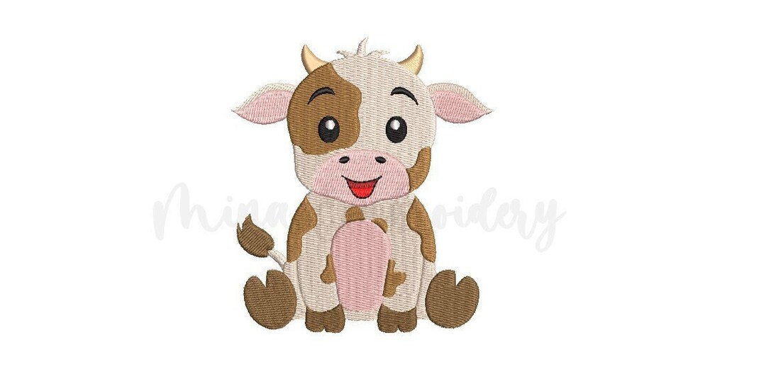 Baby Cow Embroidery Design, Animal Embroidery Design, Machine ...