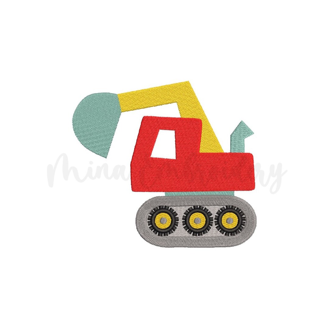 Bulldozer Embroidery Design, Excavator Digger Embroidery Design ...