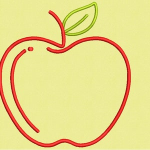 Apple Embroidery Design, Machine Embroidery Design, 5 Sizes, Instant ...
