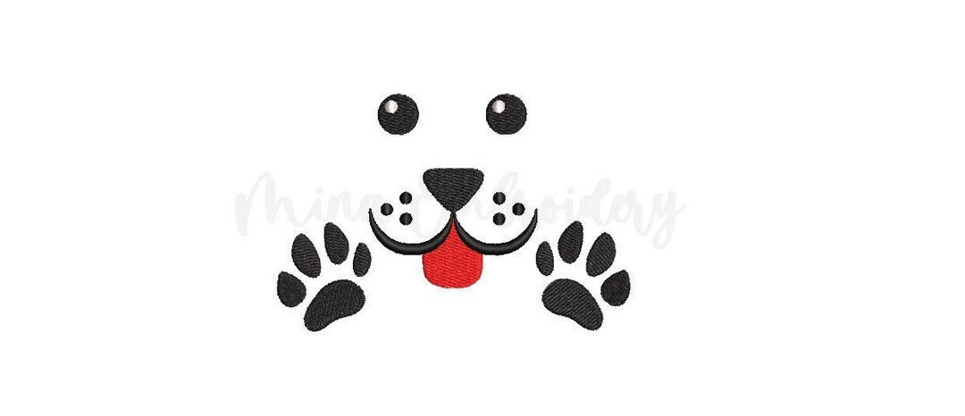 Dog Face Paws Embroidery Design, Animal Embroidery Design, Machine ...