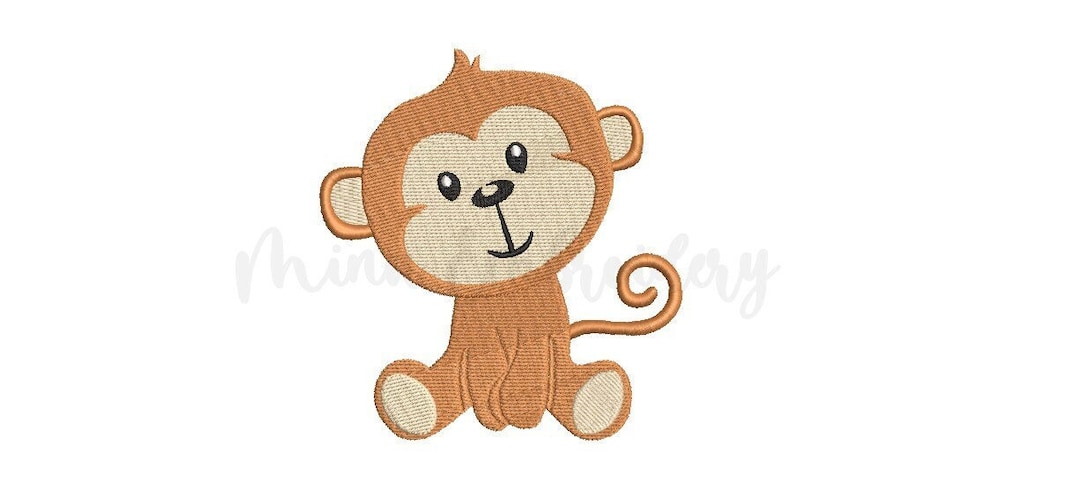 Baby Boy Monkey Embroidery Design Animal Embroidery Design - Etsy