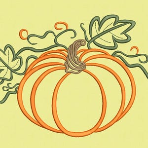 Pumpkin Embroidery Design: Fall Autumn Machine Embroidery (instant ...