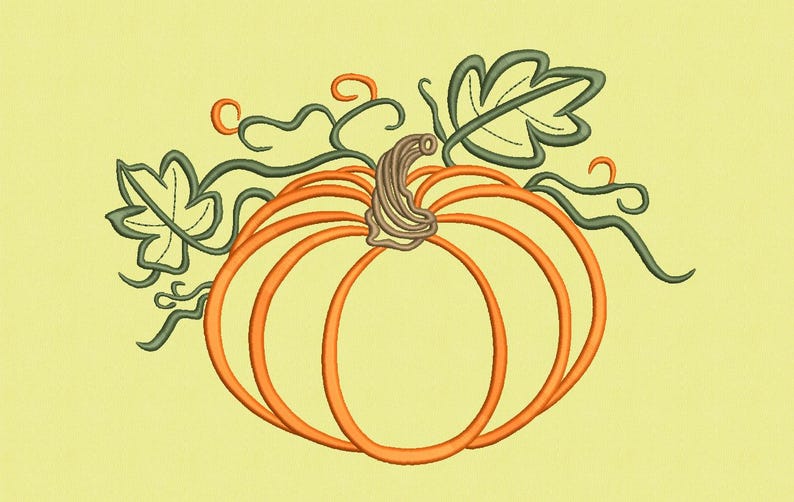 Pumpkin Embroidery Design: Fall Autumn Machine Embroidery (instant ...