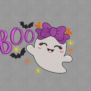 Boo Girl Ghost Embroidery Design: Halloween Machine Embroidery 5 Sizes ...