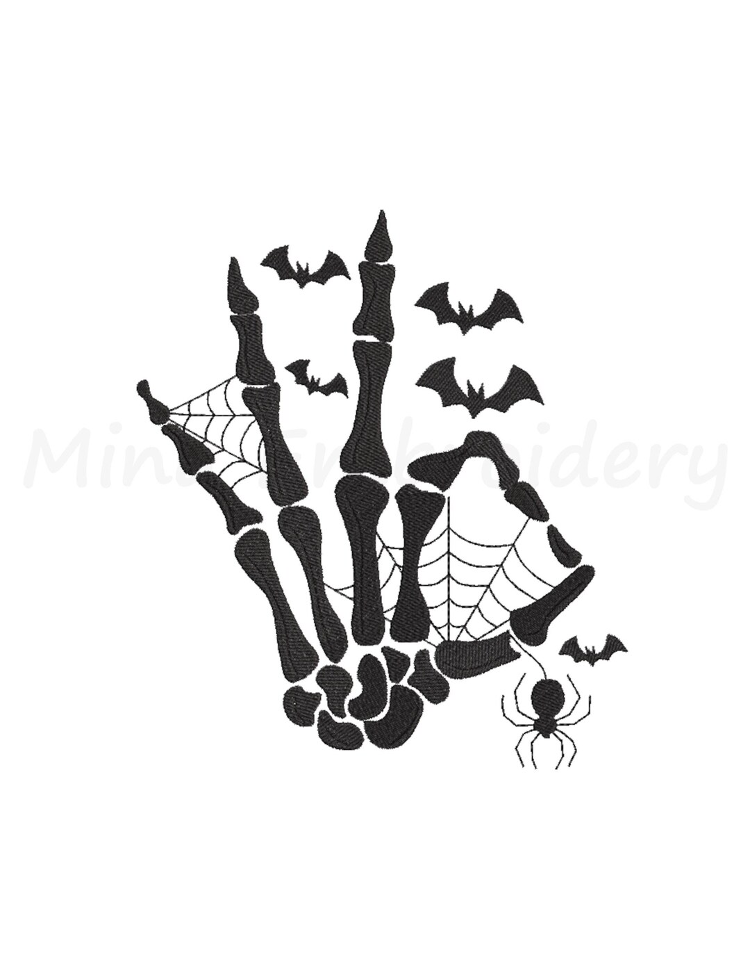 Skeleton Hand Embroidery Design, Halloween Embroidery Design, Machine ...