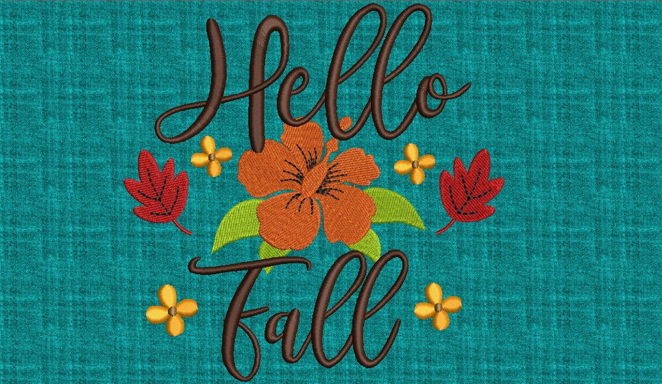 Hello Fall Embroidery Design Autumn Embroidery Design - Etsy