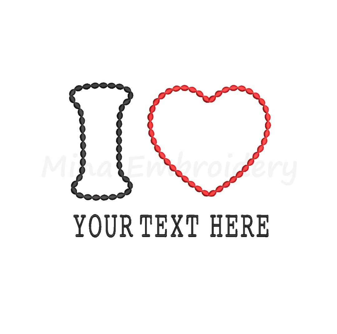 I Love Heart Embroidery Design: Split Heart, 5 Sizes (instant Download ...
