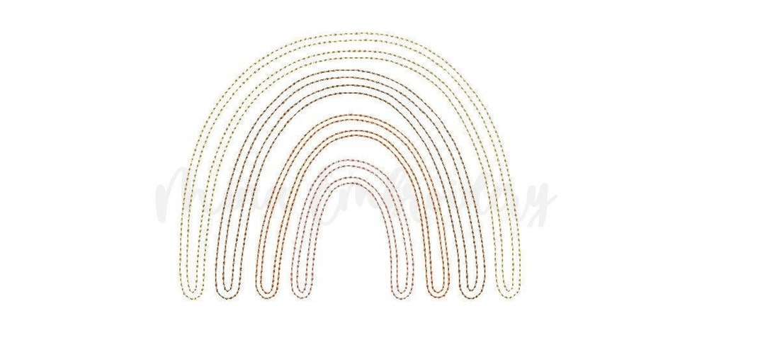 Boho Rainbow Embroidery Design, Rainbow Line Art Embroidery Design ...