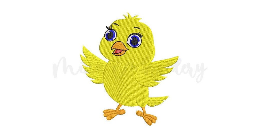 Cute Baby Chick Embroidery Design, Baby Bird Embroidery Design, Machine ...