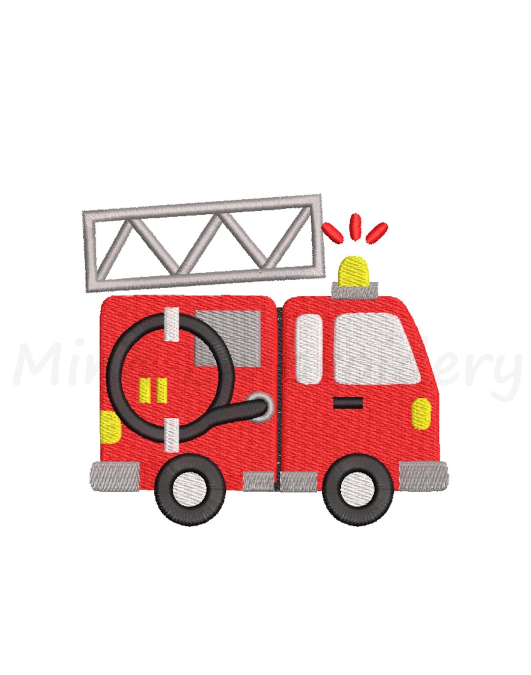 Fire Truck Embroidery Design, Machine Embroidery, 4 Sizes, Instant ...